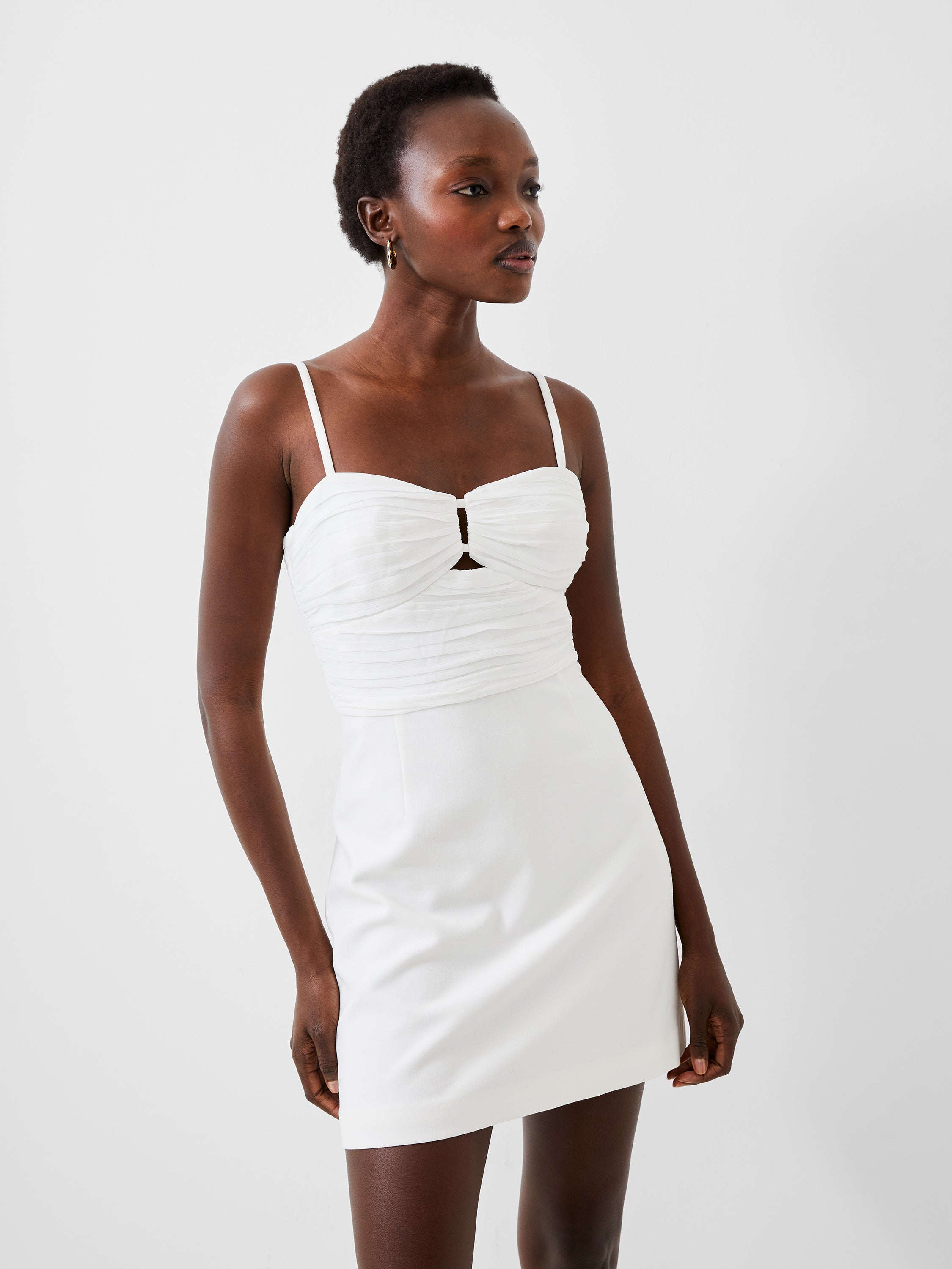 Whisper Strappy Tulle Dress Summer White | French Connection US Whisper Strappy Tulle Dress Summer White | French Connection US