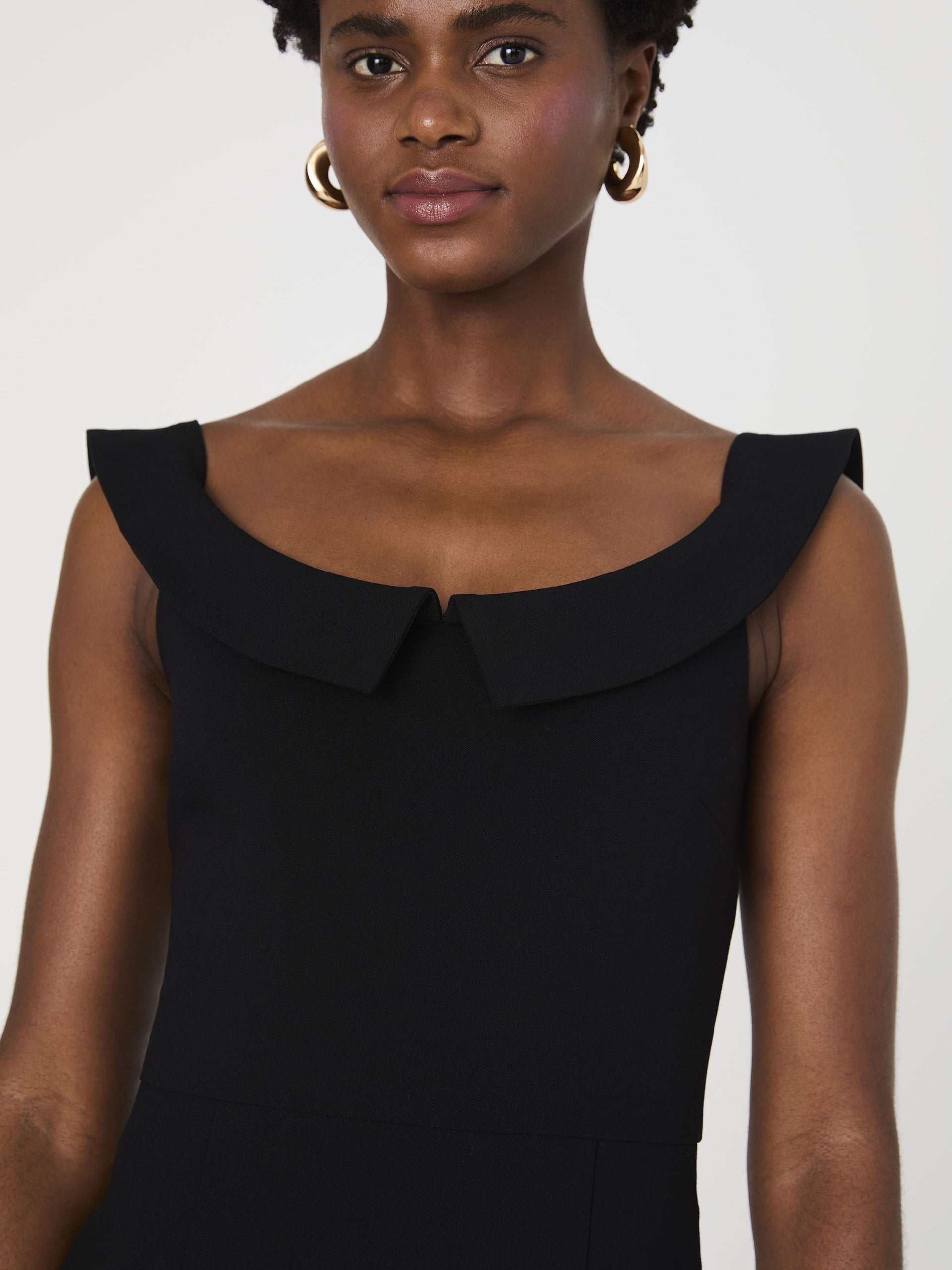 Whisper Collar Mini Dress Black | French Connection US