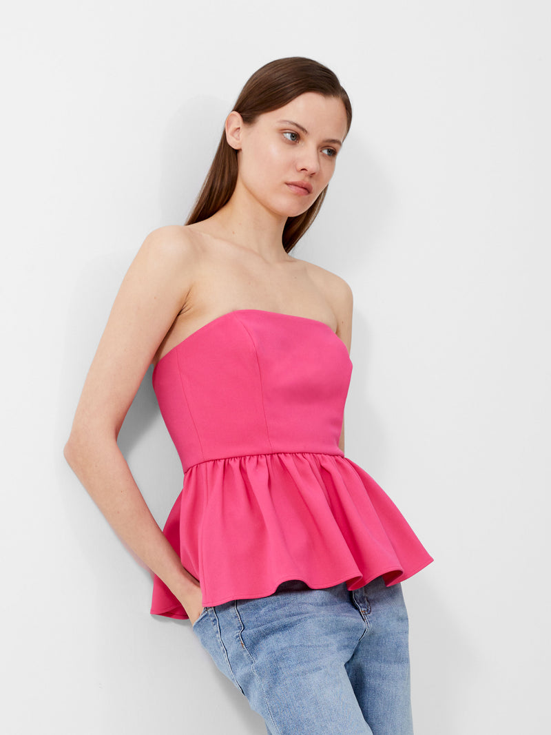Whisper Strapless Peplum Top Raspberry Sorbet French Connection Us