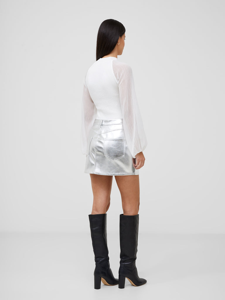 Metallic Mini Skirt Silver | French Connection US