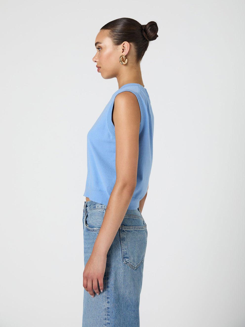 Cosysoft Sleeveless Sweater Vest Dusted Blue | French Connection US
